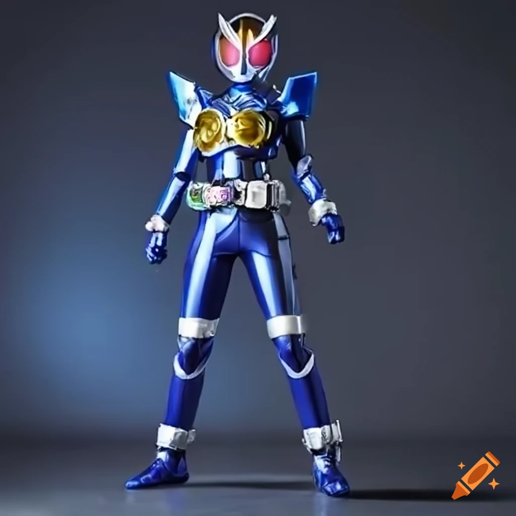 Female kamen rider with lunar eclipse theme indigo armor