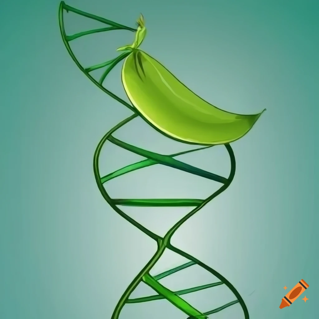 Pea plant with DNA illustration on Craiyon