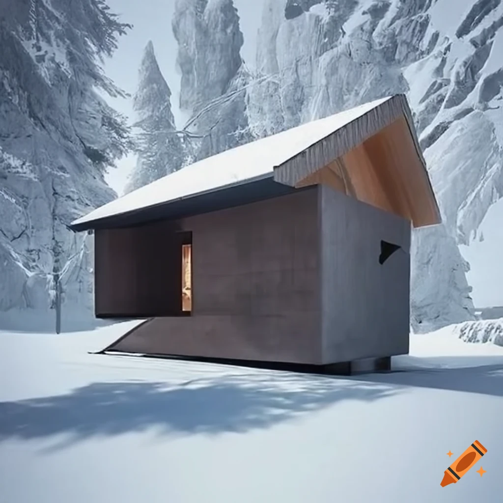 Cabin design concrete vernacular alpine architecture, house roof ...