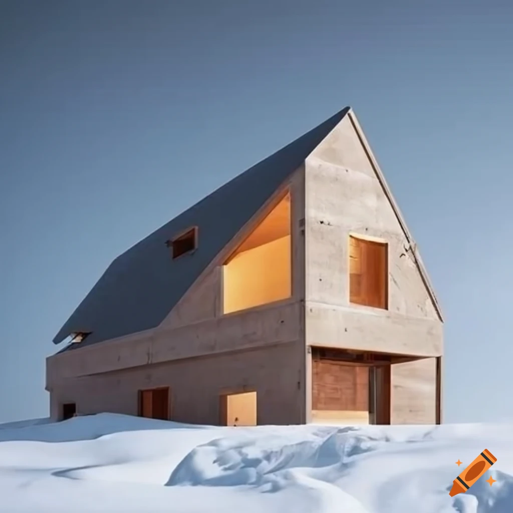 Cabin design concrete vernacular alpine architecture, house roof ...