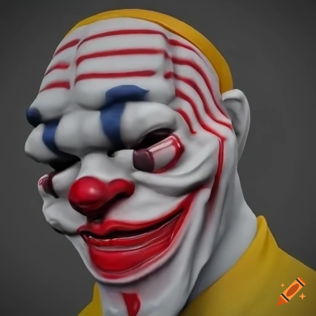 A detailed extreme close-up of Donarudo Makudonarudo Donald McDonald ...