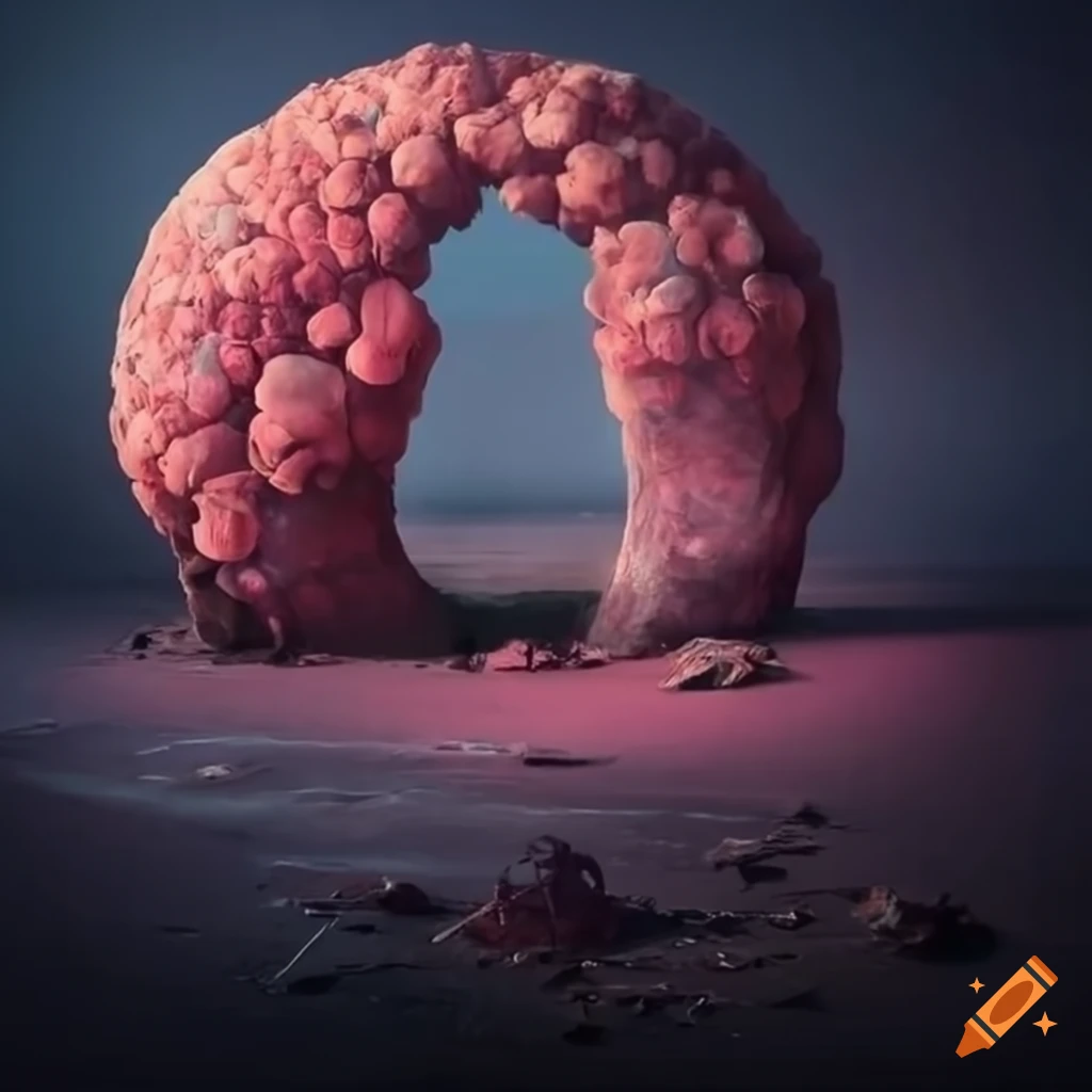 A surreal world or landscape made up of abandoned materials and rubish