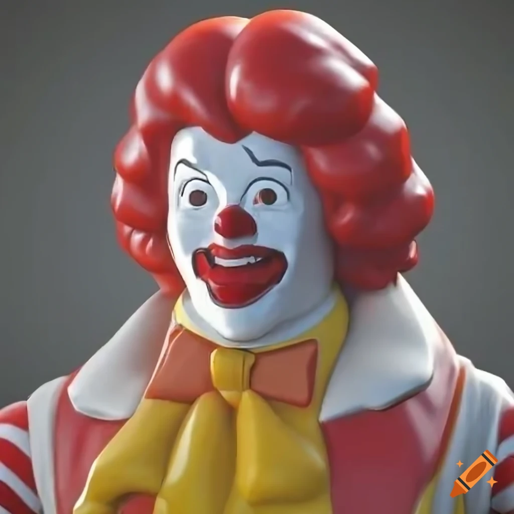 Donarudo Makudonarudo Donald McDonald Ronald McDonald 3d extreme close ...