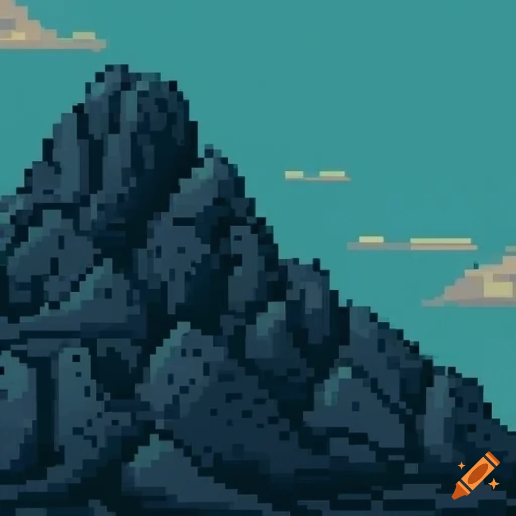Pixel art texture mountain