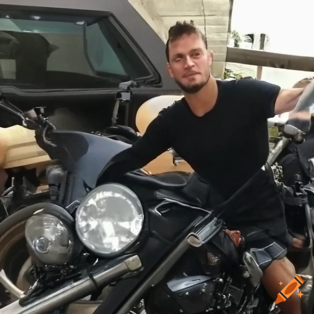 Manly masculine macho ethnic caveman rugged guy, mirror selfie, biker ...