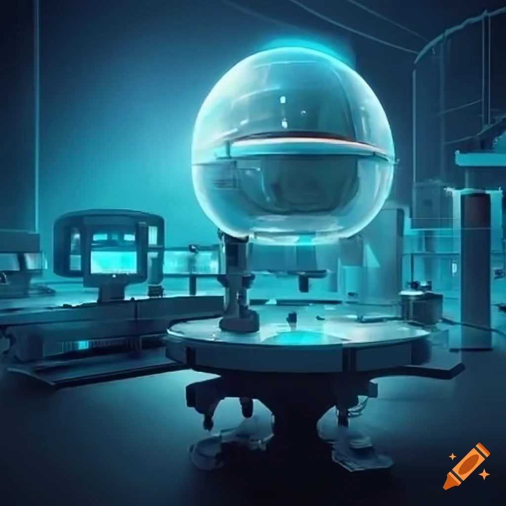 Futuristic science lab on Craiyon