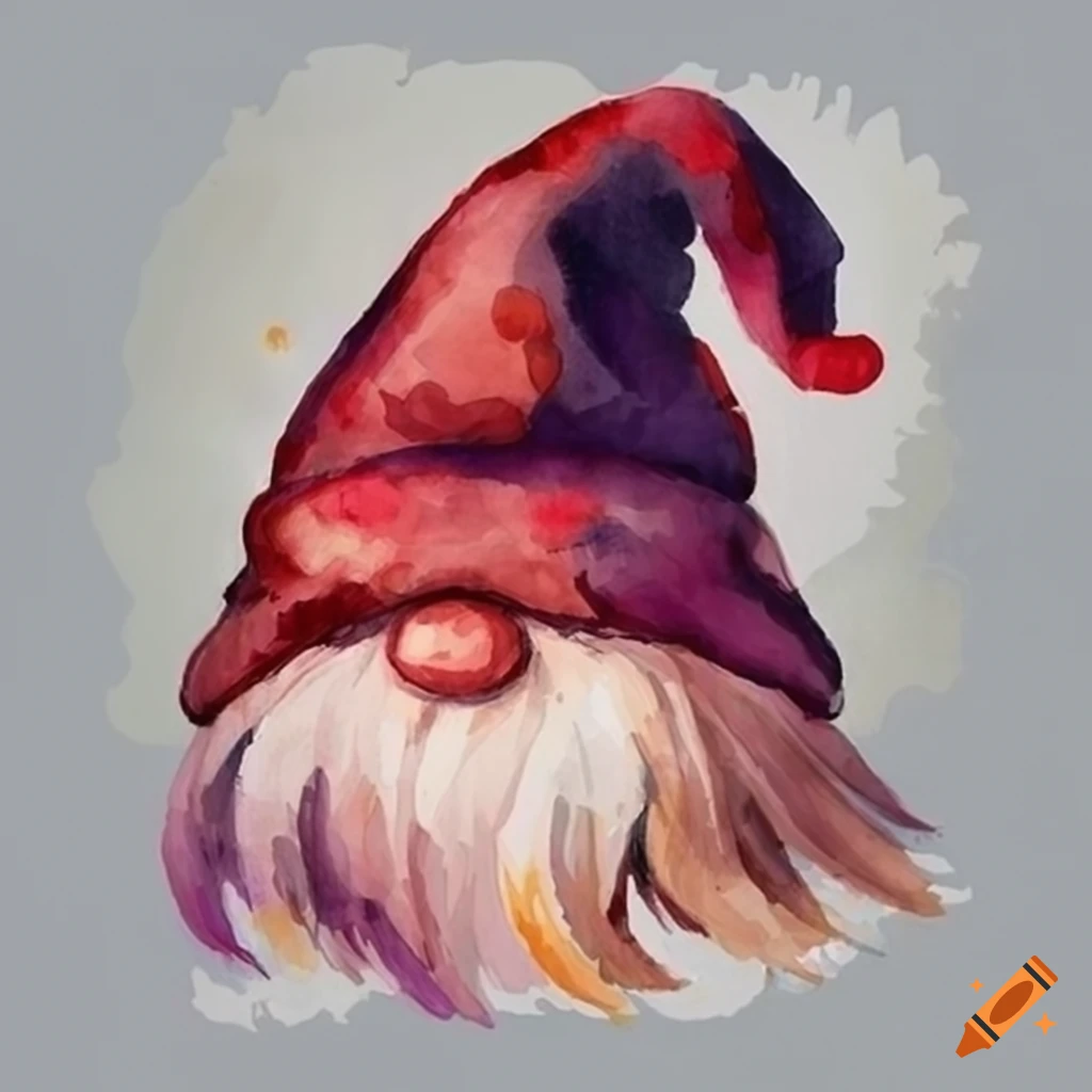 Watercolor dwarf hat on Craiyon