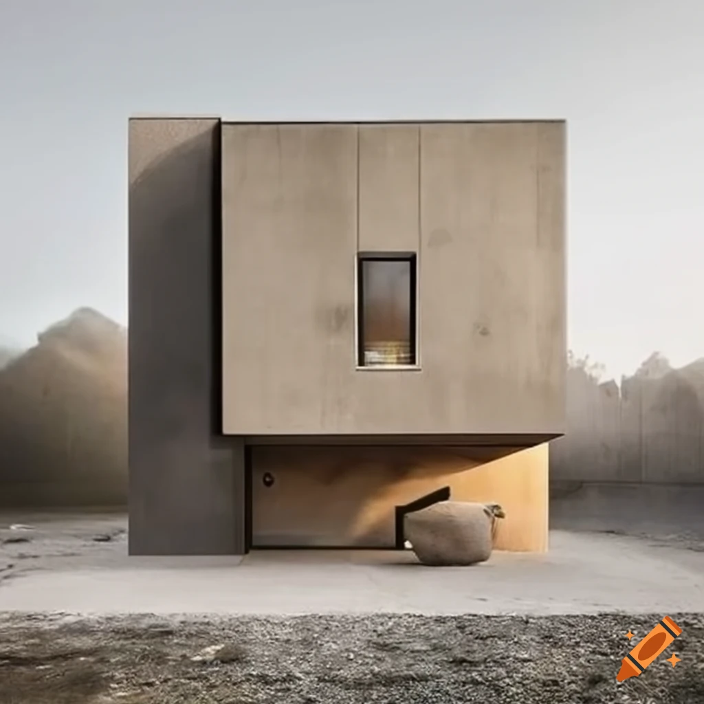 Shelter concrete exterior minimal, design, house roof, basement ...