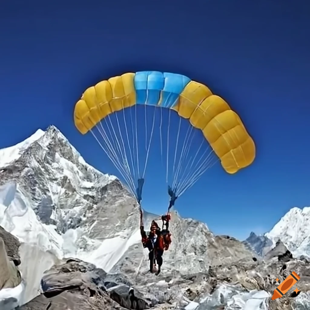 Parachuting from the mount everest