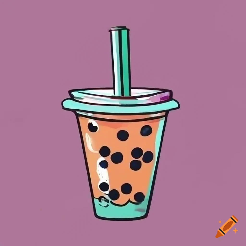 Adorable minimalistic boba tea