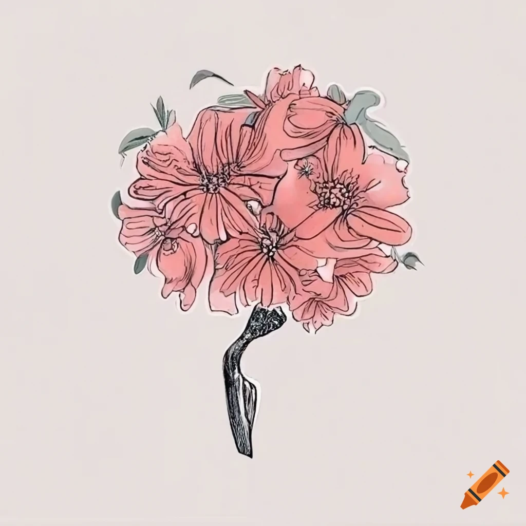 Minimalism art illustration flower stickers on Craiyon