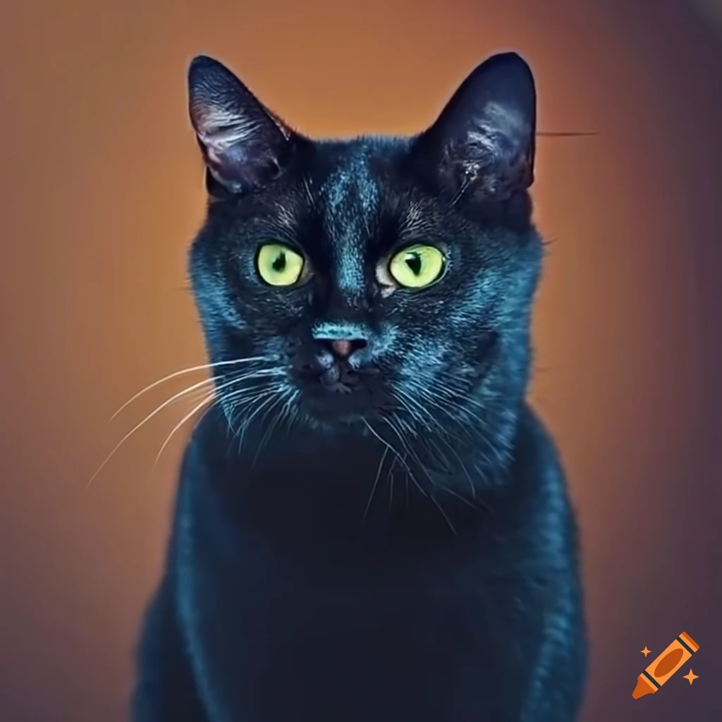 A curious black cat enjoying some chicken