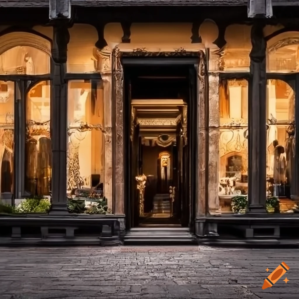 Luxury boutique front view in italy
