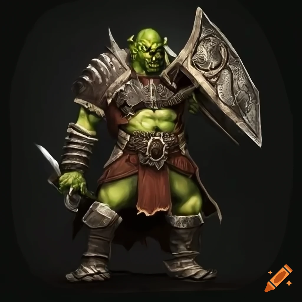 Orc with armor holding a sword on Craiyon