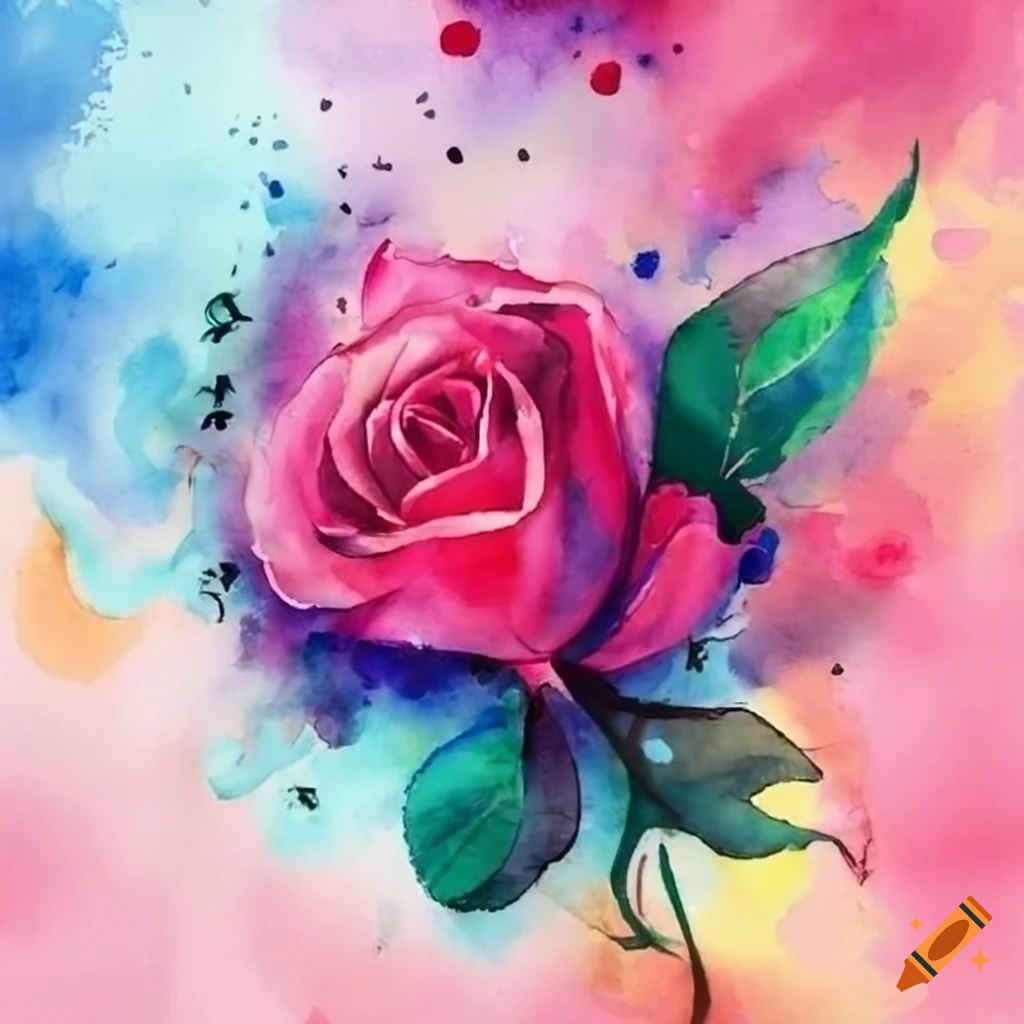 Watercolor magic rose disney on Craiyon