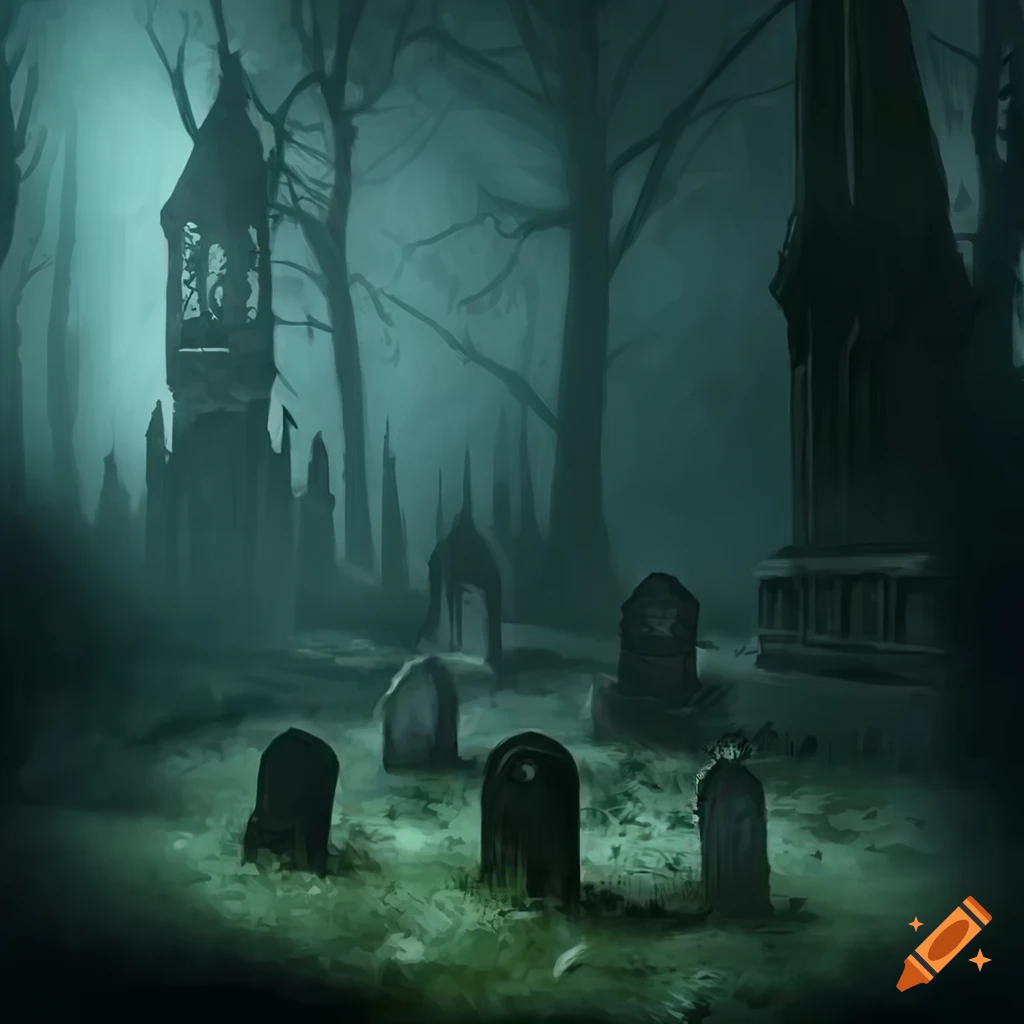 Haunted Cemetery Art