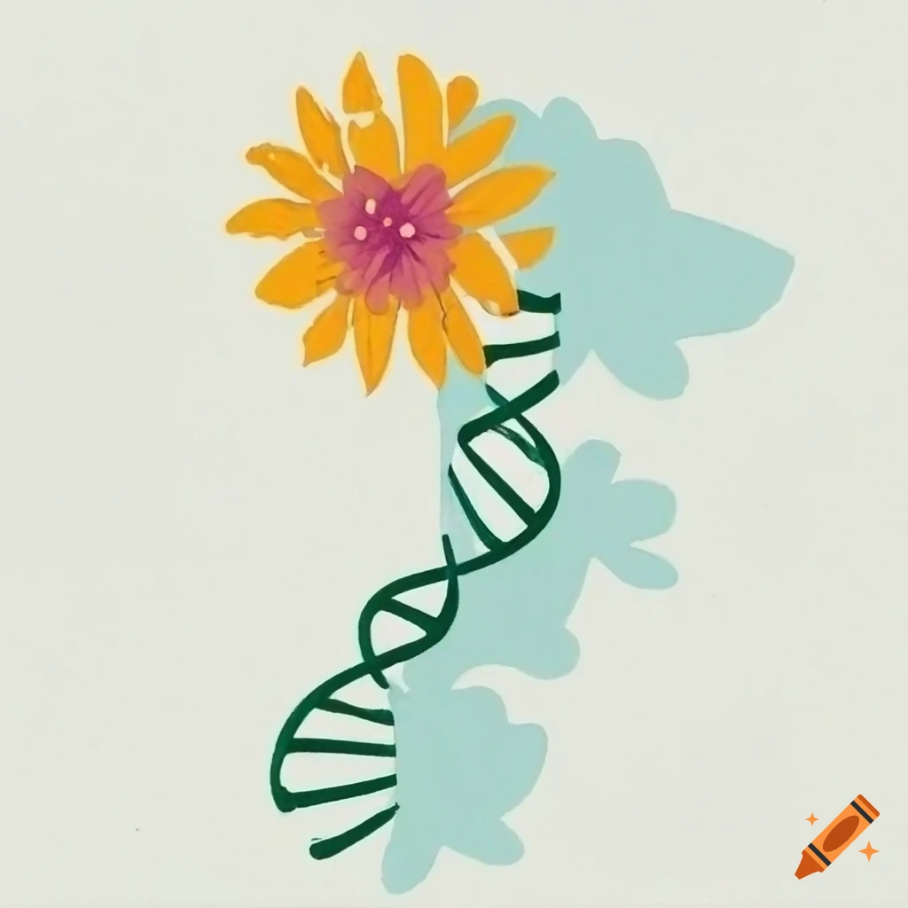 Flower plant designs using dna illustration on Craiyon