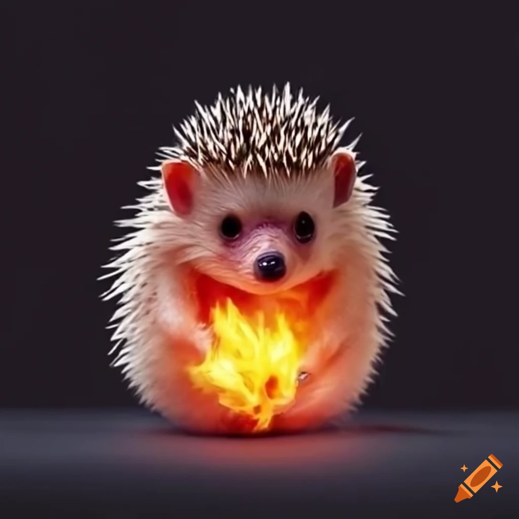 A fire baby hedgehog like a pokemon
