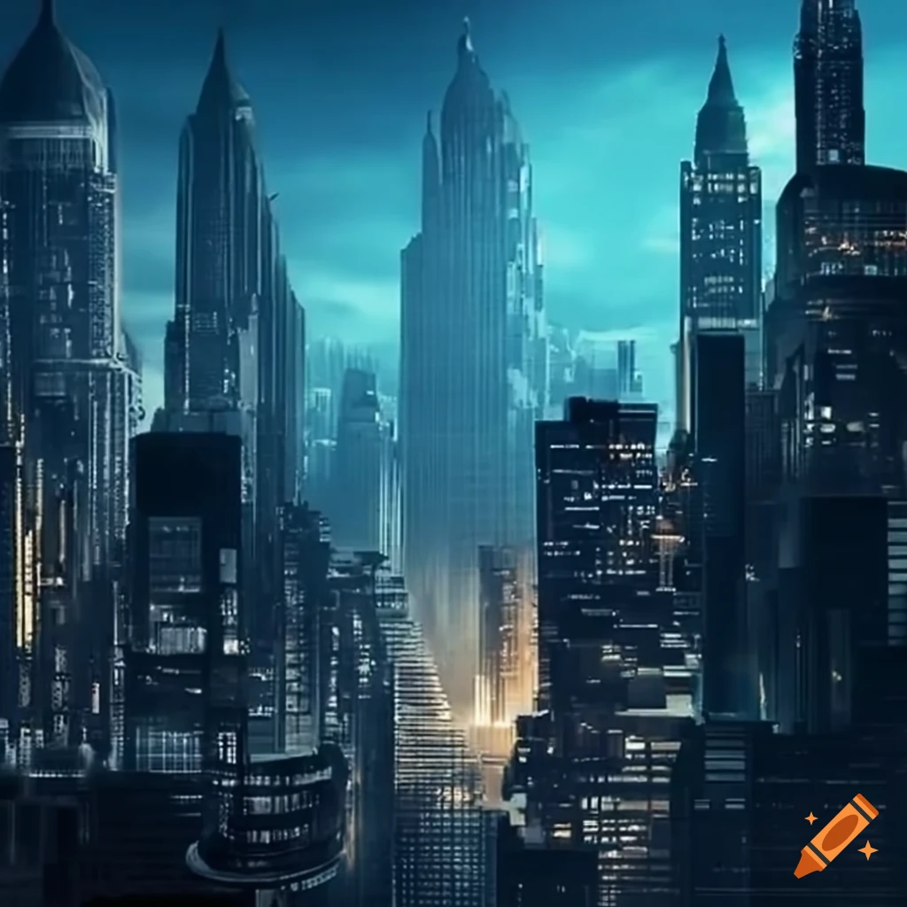 Create a dystopian city with oppressive government control and surveillance