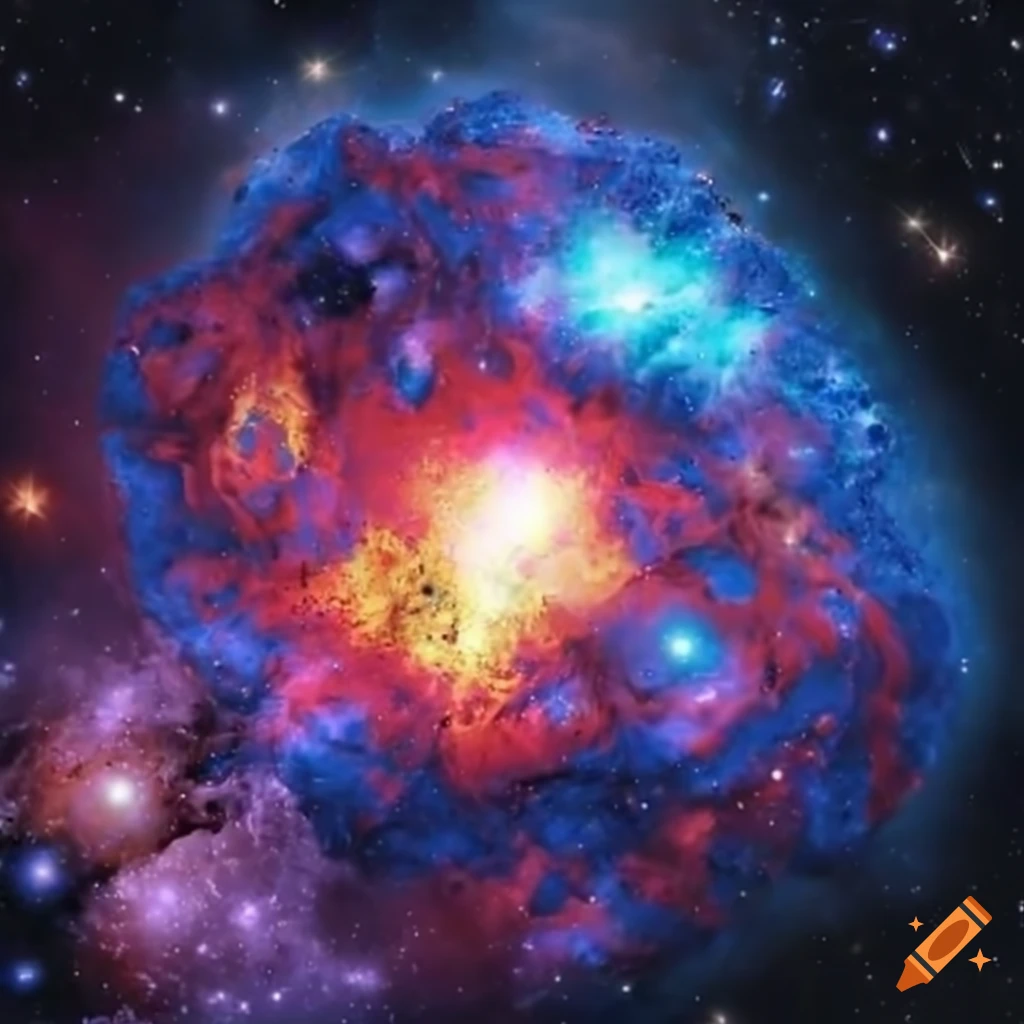 Vibrant cosmic explosion at the edge of the universe on Craiyon