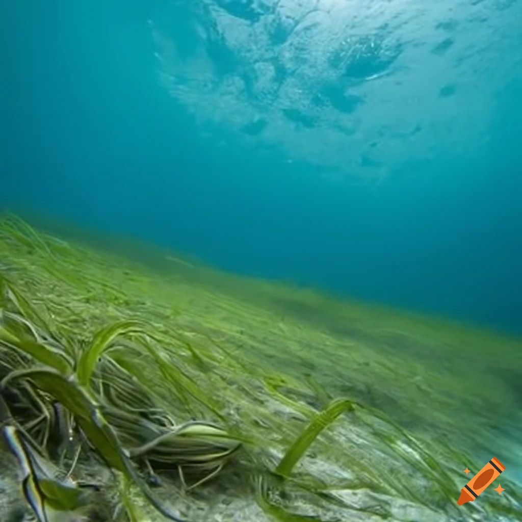 Seagrass bed, underwater photo, national geographic editorial on Craiyon