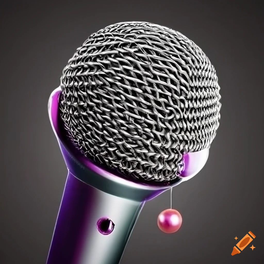 Microphone with pearls on Craiyon