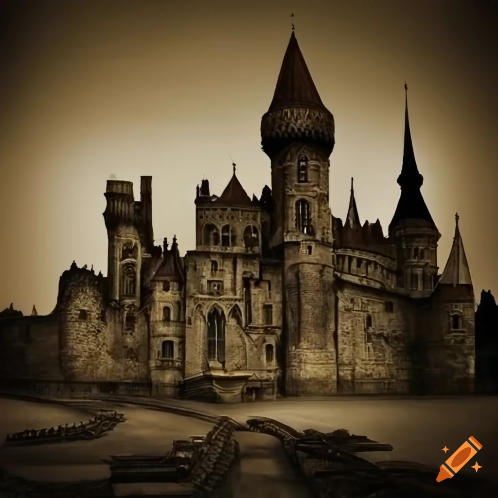 Sepia gothic castle
