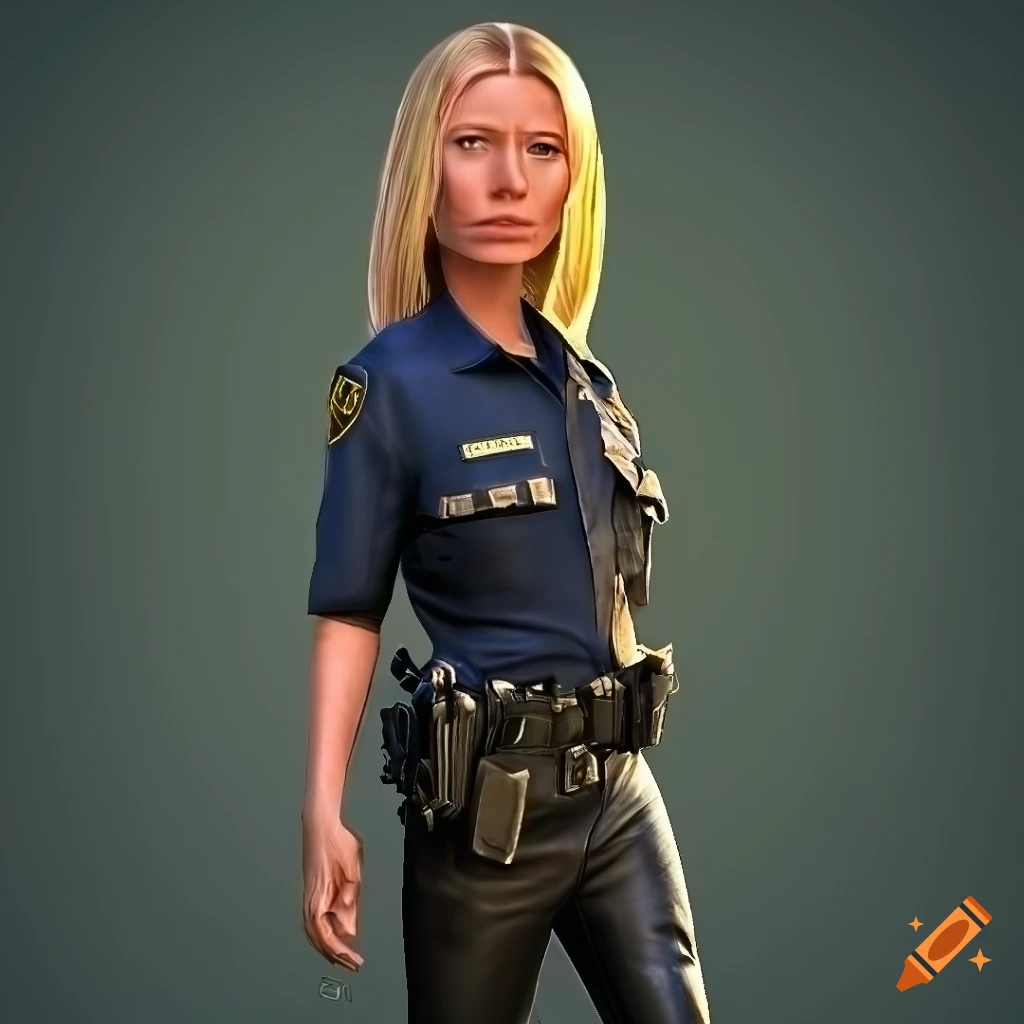 Photorealistic, gwyneth paltrow as lapd policeofficer, slim,, cloth ...