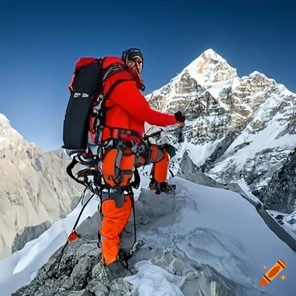 Funny adaption of a unfit guy climbing mount everest using a mechanised ...