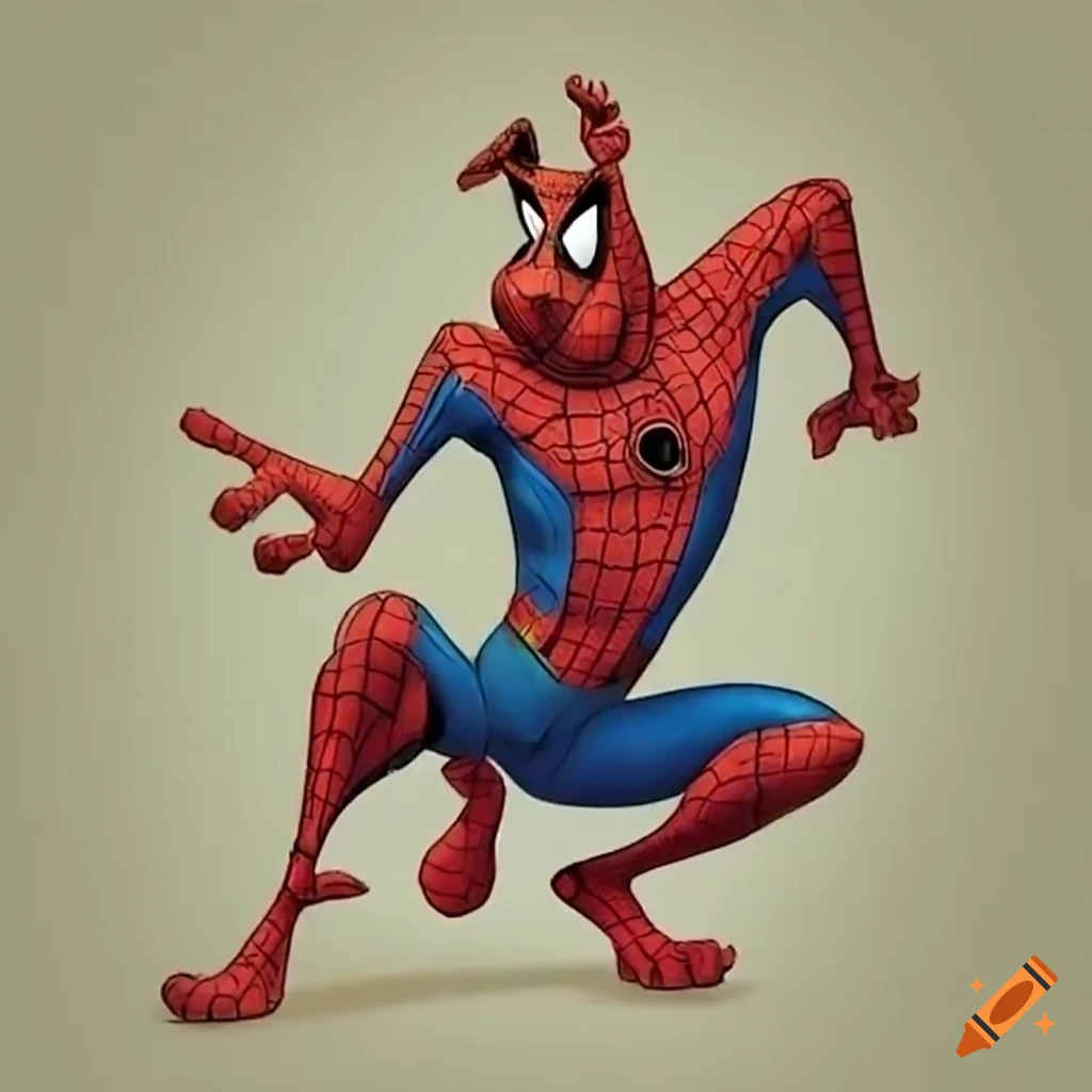 Scooby-doo and spider-man team up on Craiyon