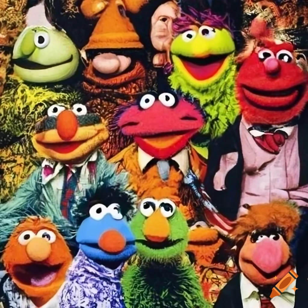 Collage style art, the muppets magazine 1970s style