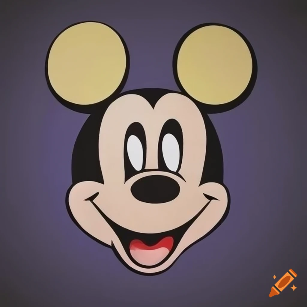 Cartoon Mickey Mouse Face
