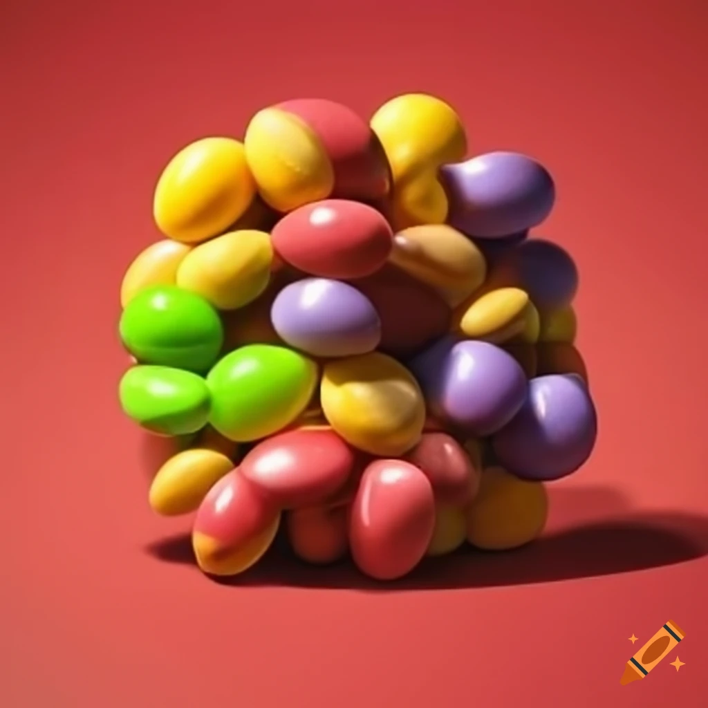 A colorful pile of skittles on Craiyon