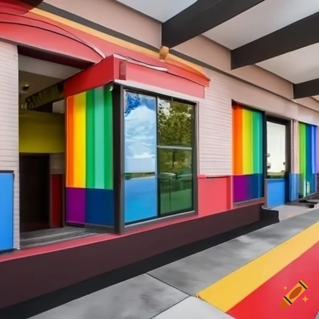 Image of a vibrant LGBTQ youth housing center on Craiyon