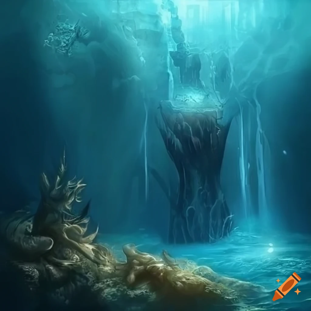Fantasy artwork of a deep ocean abyss on Craiyon