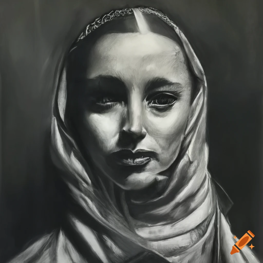 Detailed portrait of Gulnaz Gatiyatullina with striking eyes on Craiyon