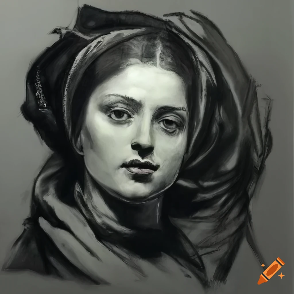 Detailed portrait of Gulnaz Gatiyatullina with expressive eyes on Craiyon