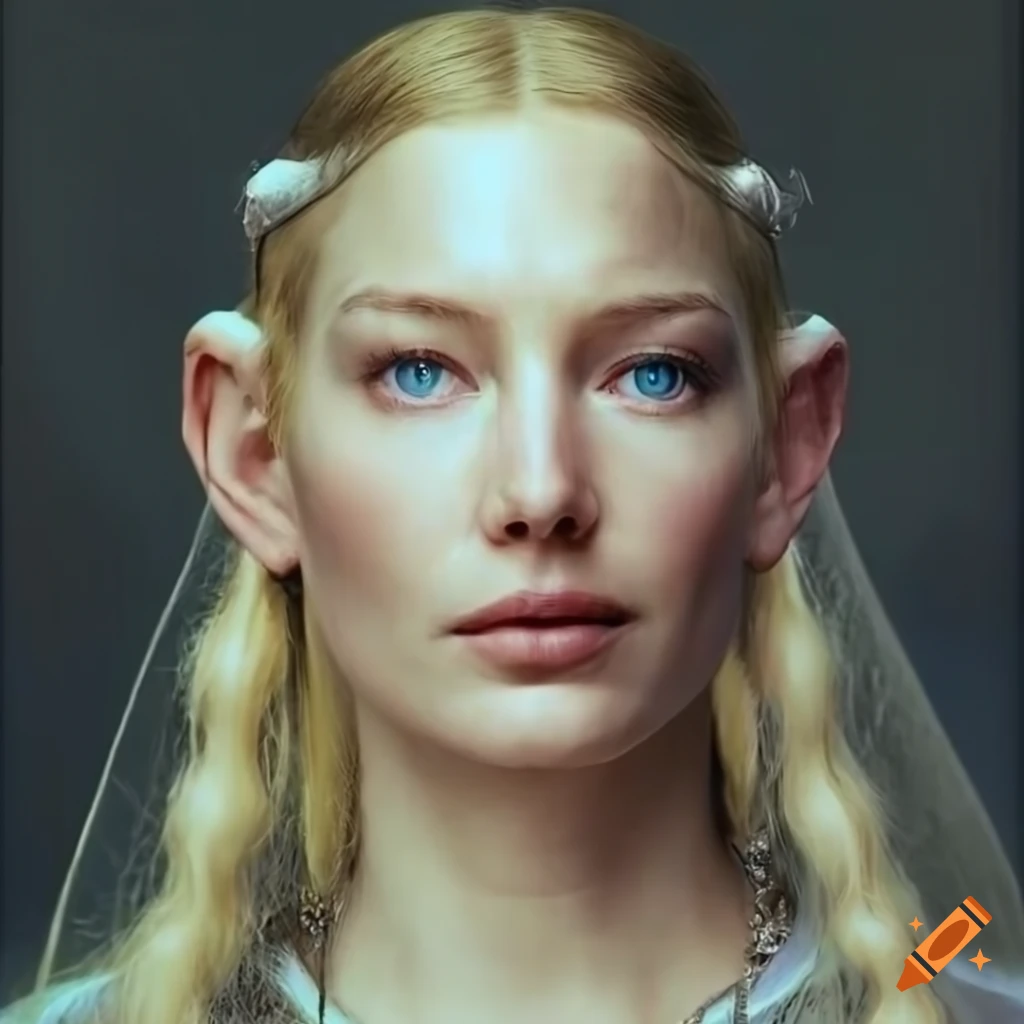 Photorealistic portrait of Galadriel from Lord of the Rings on Craiyon