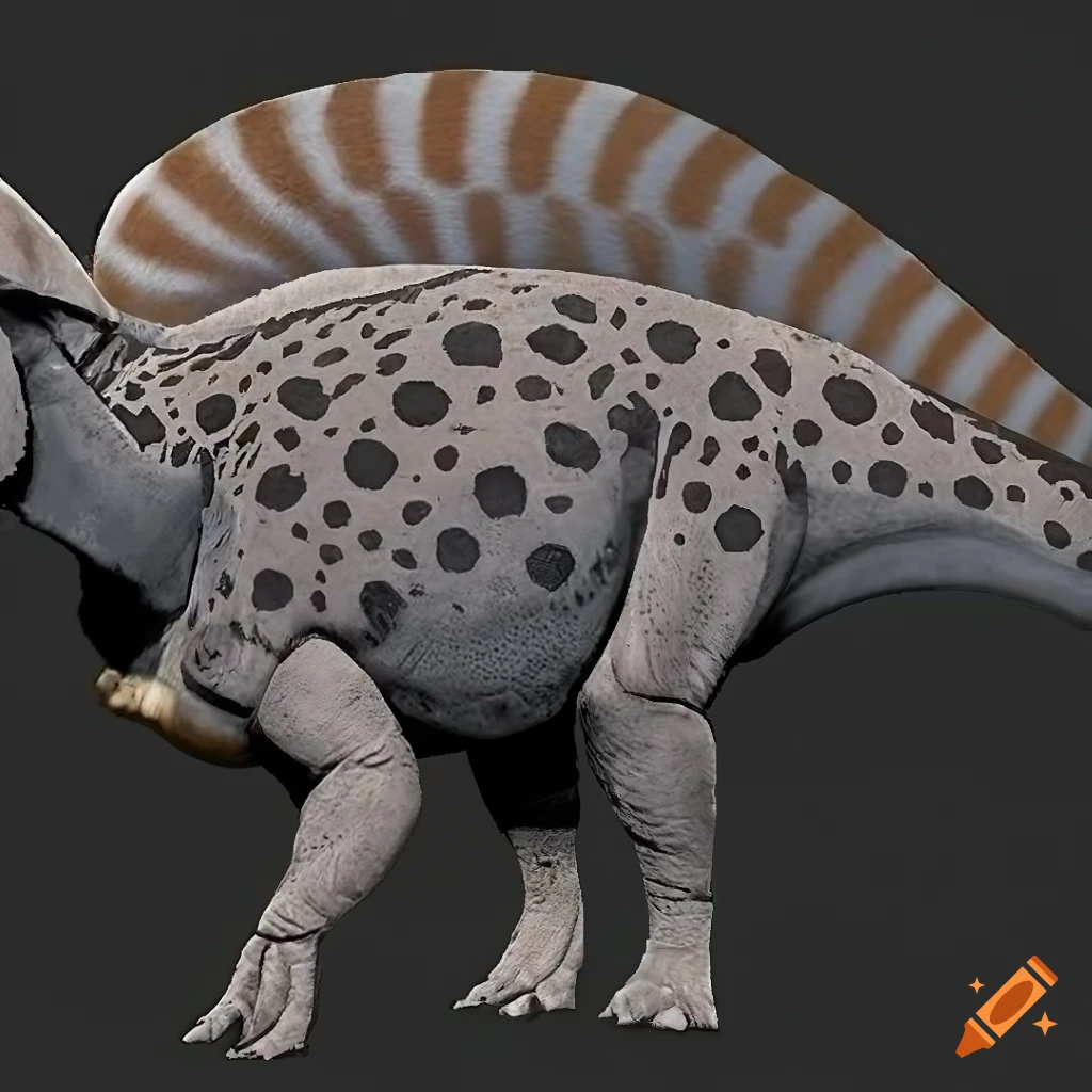 Scientific illustration of a hadrosaurus with intricate color pattern ...