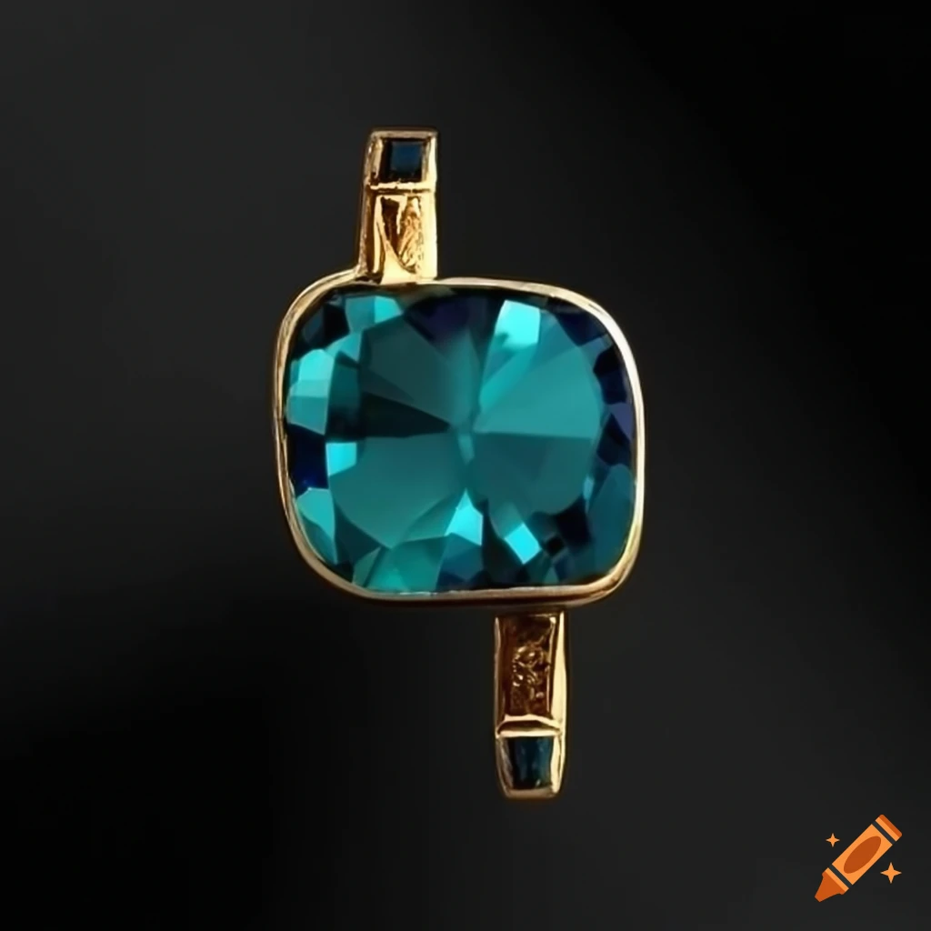 Geometric artwork with sapphire, gold, and turquoise colors on Craiyon