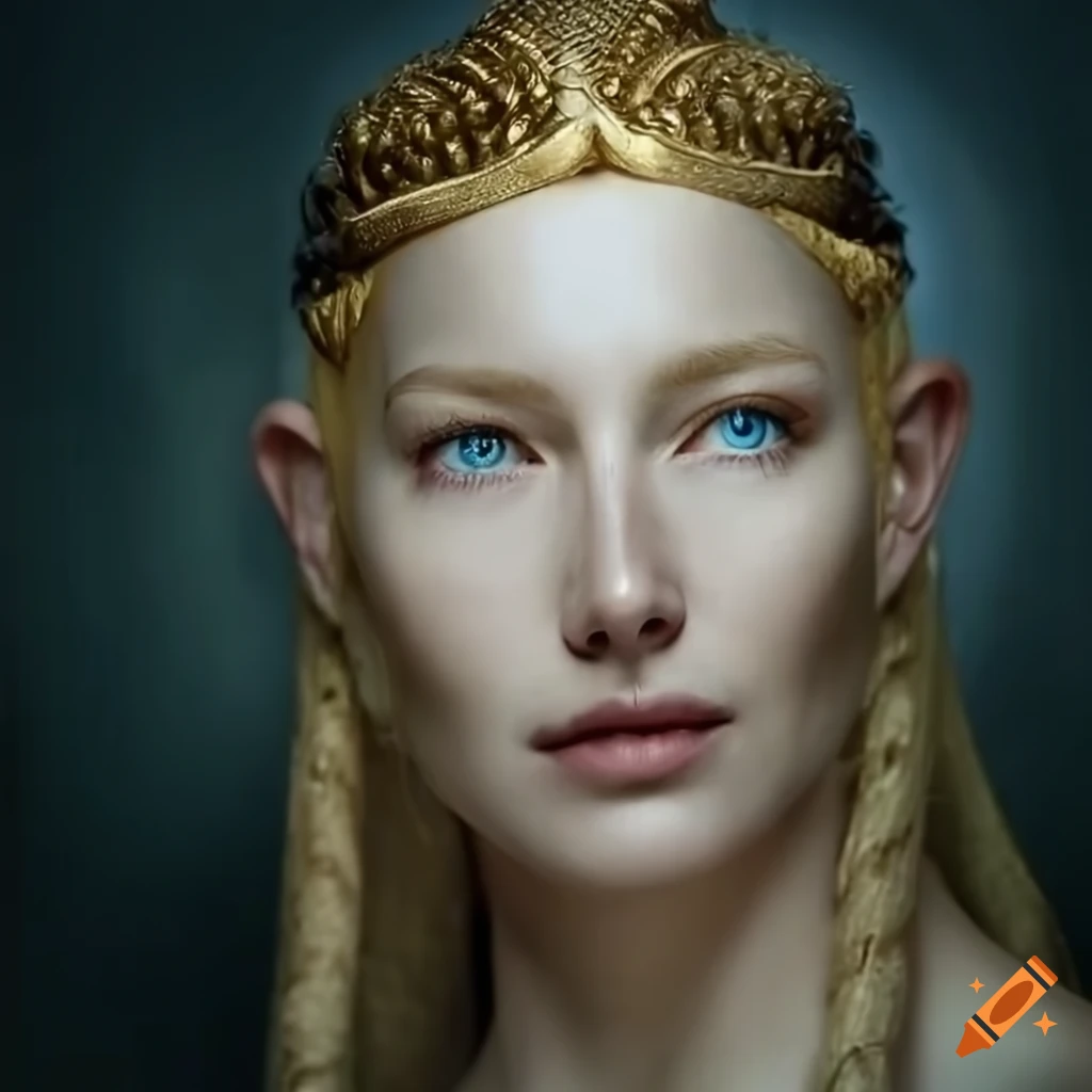 Photorealistic portrait of Galadriel from Lord of the Rings on Craiyon