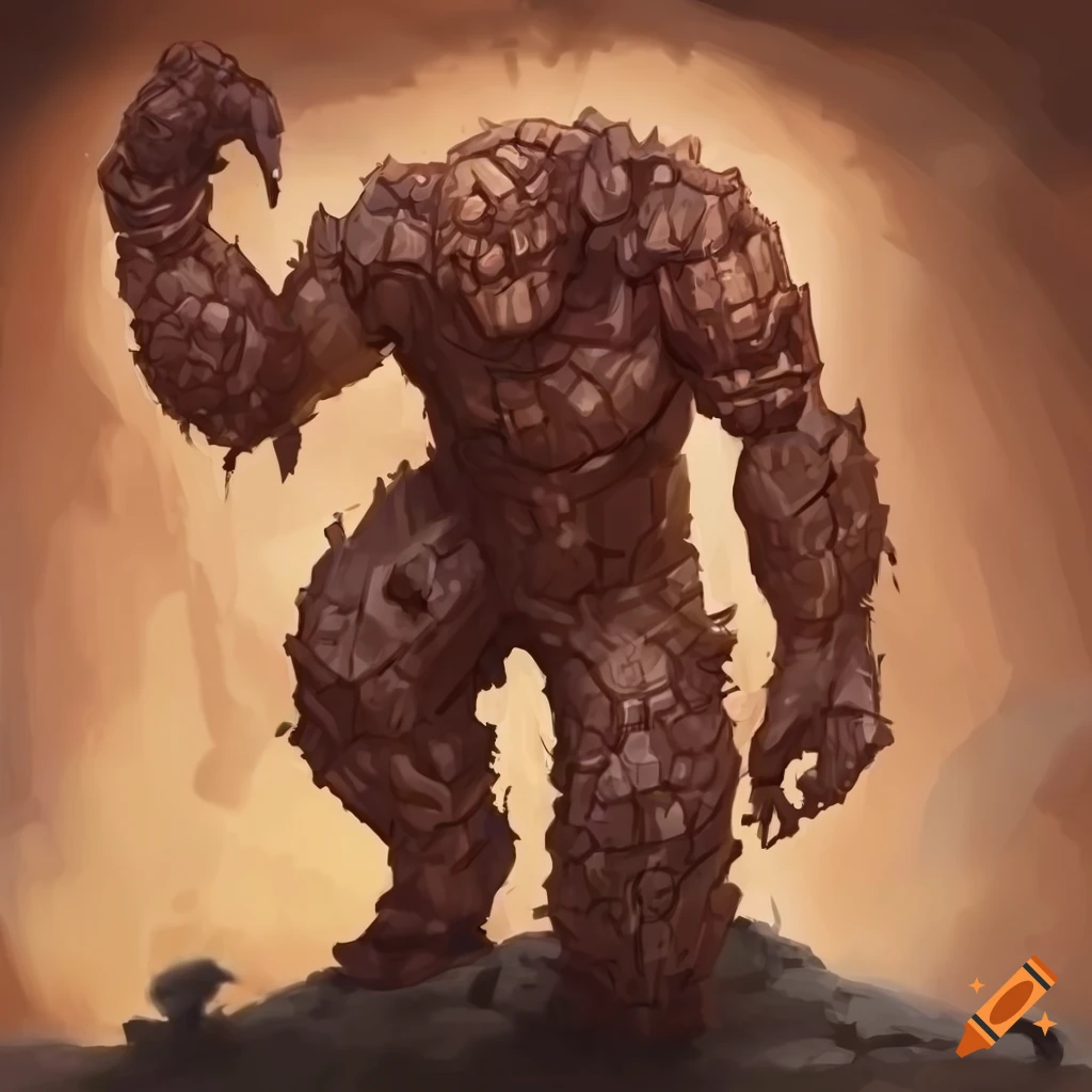 Illustration of a rust golem from dnd 5e on Craiyon