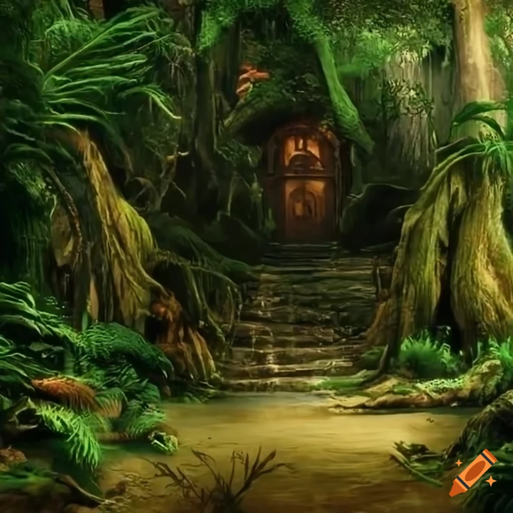 Indiana Jones-style jungle landscape on Craiyon