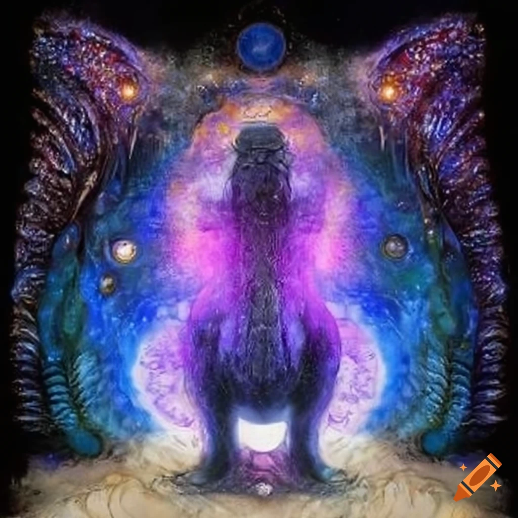 Artwork of a celestial being creating the universe on Craiyon