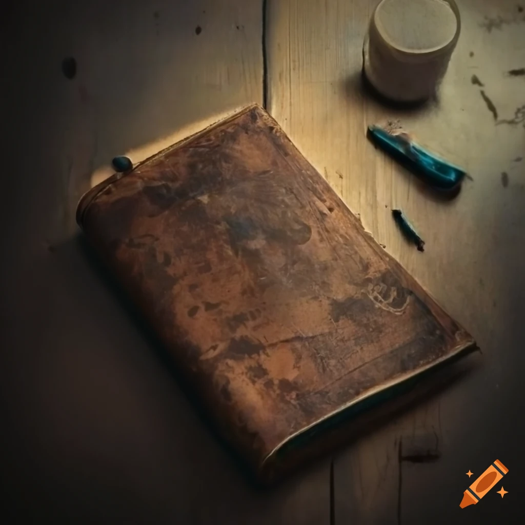 Image of an old and worn out diary on Craiyon