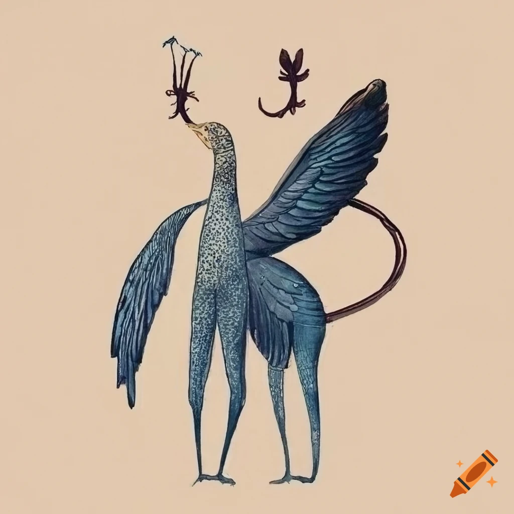 Illustration of a fantasy creature made of plants and eyes on Craiyon