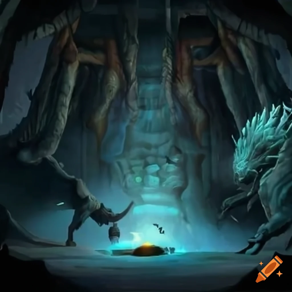 Digital art of a monster opening a portal on Craiyon