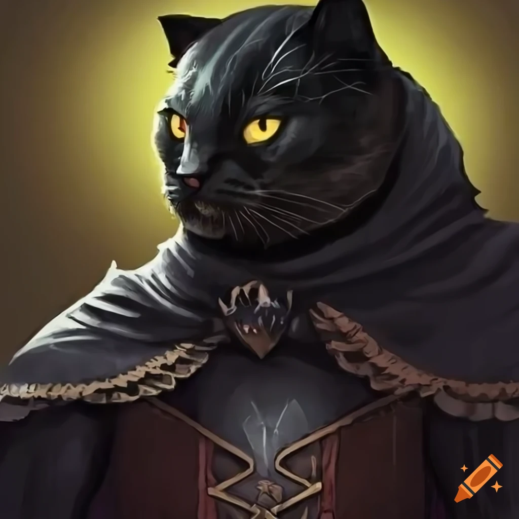 Image of a knight known as 'protector of the black cat' on Craiyon