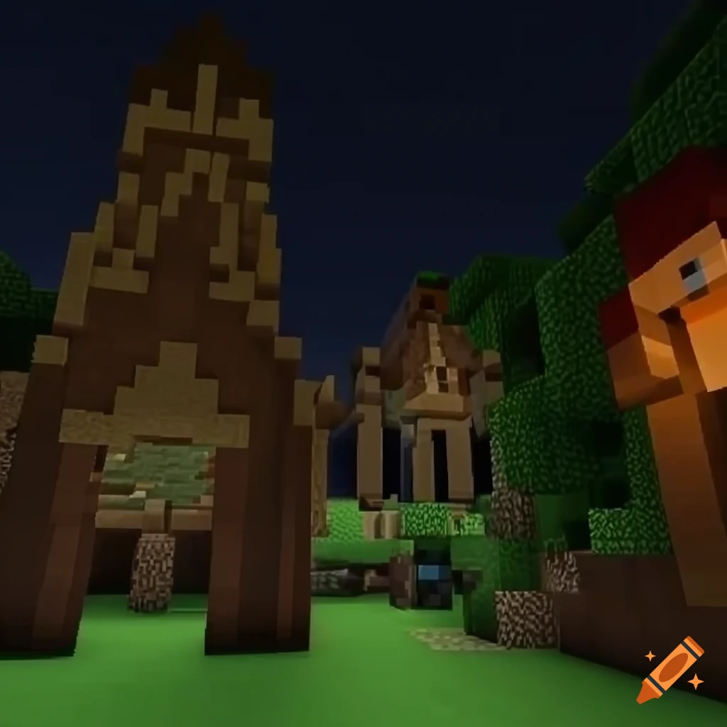 Evolution stands minecraft logo on Craiyon