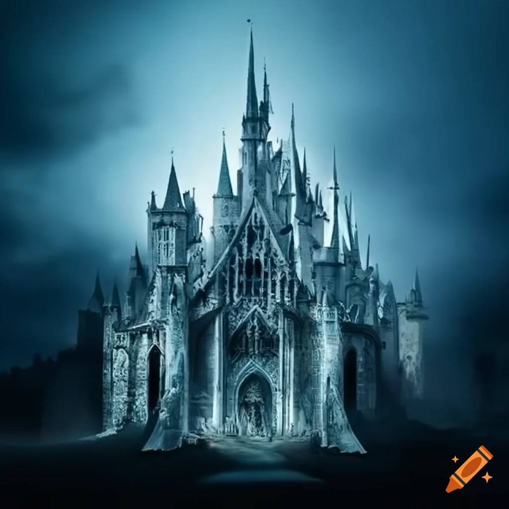 Image of a white crystal gothic castle on Craiyon